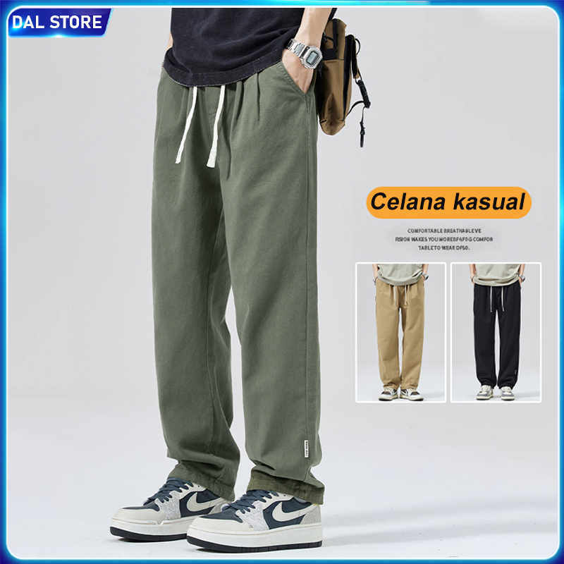 Jual Celana Cargo Panjang Pria Big Size Korean Cargo Pants Sport Wide Leg baggy pants celana ...