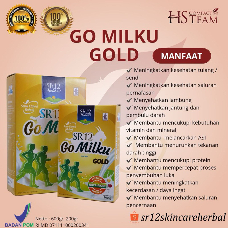 Jual Gomilku Gold SR12 Susu Kambing Etawa Bebas Gula Mengandung Protein ...