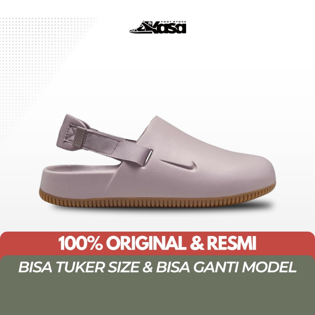 Jual Sandal Wanita Nike Calm Mules Light Violet Ore Gum Medium Brown ...