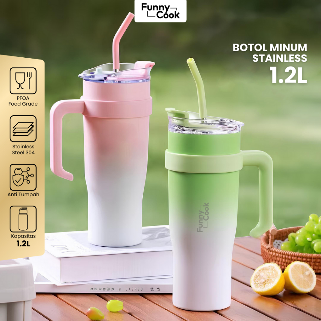 Jual FUNNYCOOK Tumbler Tahan Dingin Dan Panas Botol Minum Premium Bahan Stainless Steel 316 ...