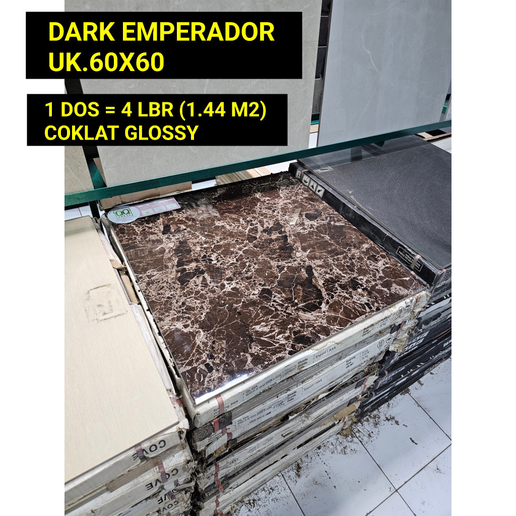 Jual DARK EMPERADOR COKLAT TUA GLOSSY UK.60X60 GRANIT TILE QNQ MODERN ...