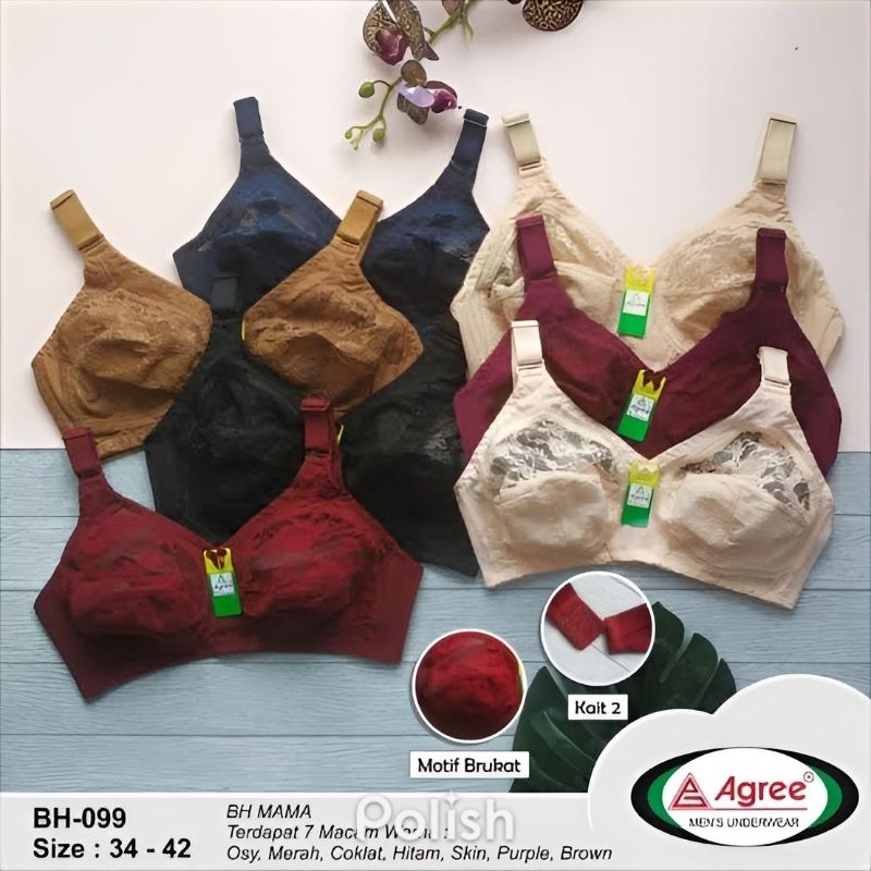 Jual Bra BH Brukat Sister Agree 099 Transparan || BH tanpa Kawat Tanpa ...