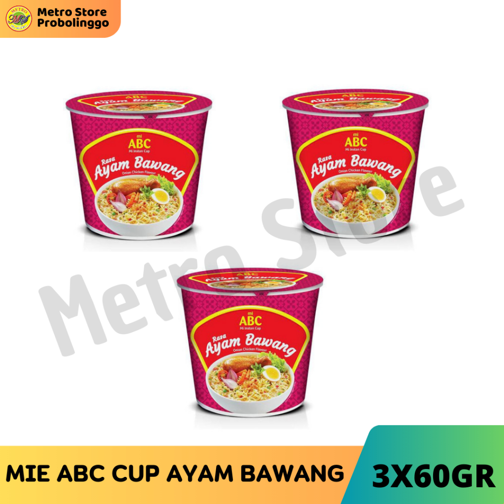 Jual MIE ABC CUP RASA AYAM BAWANG 3PCS | Shopee Indonesia