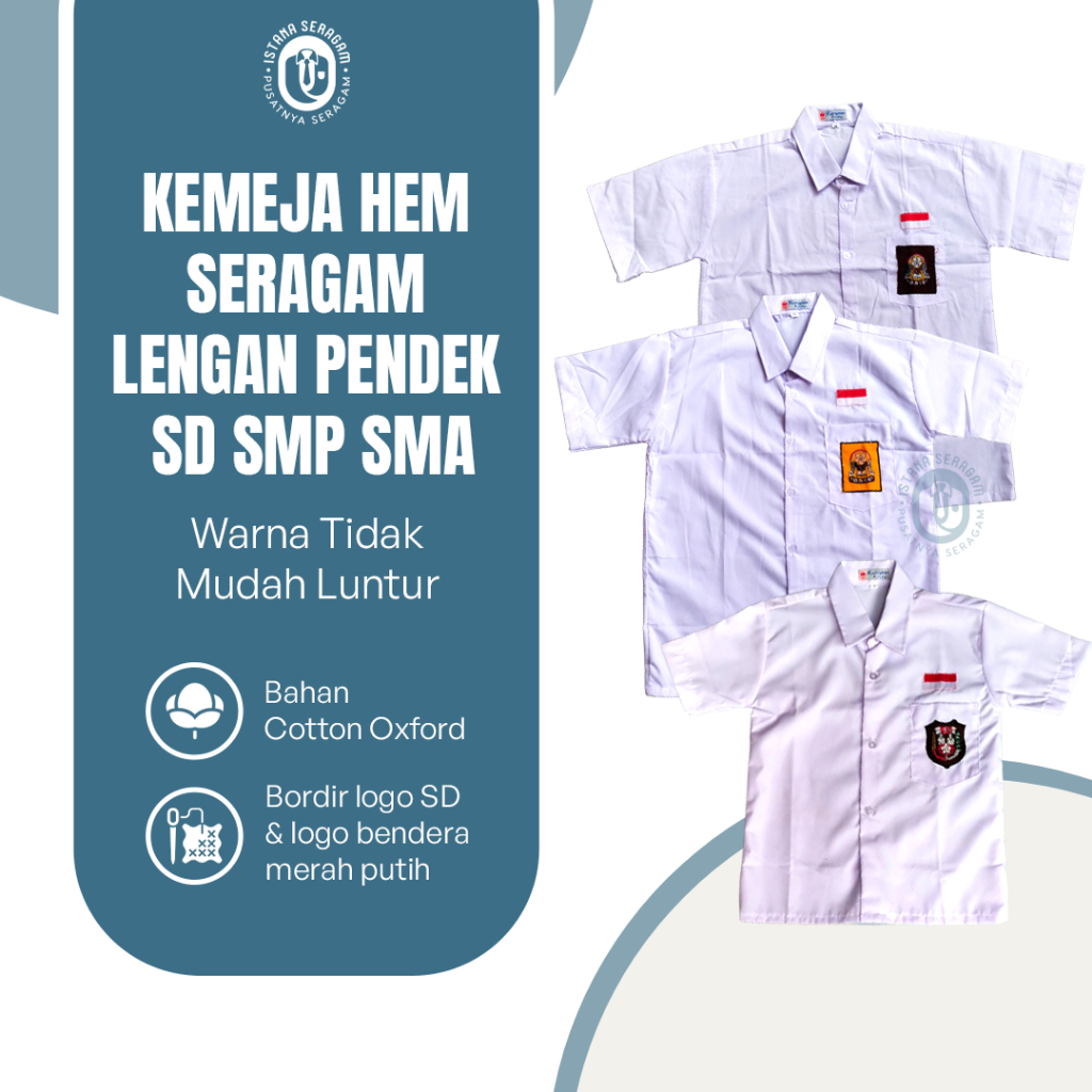 Jual Seragam Sekolah SD MI SMP SMA MTS SMK Baju Kemeja Polos Pakaian ...