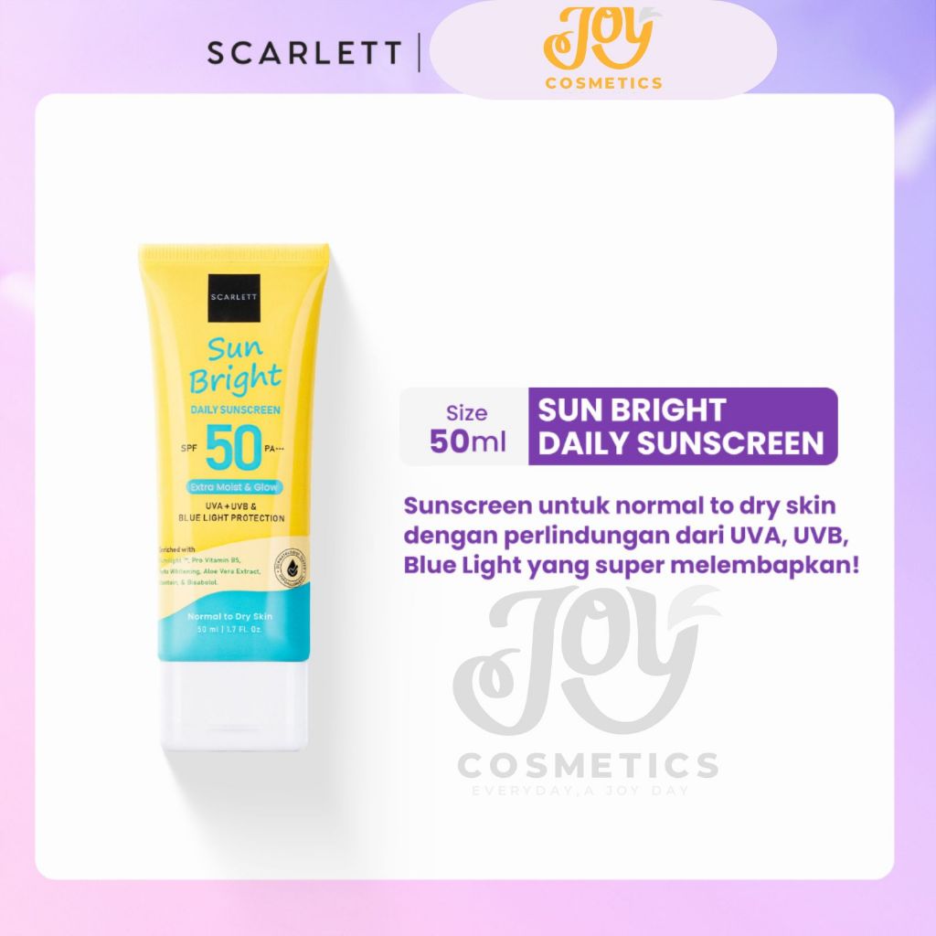 Jual Scarlett Whitening Sunscreen Sun Bright Daily SPF 50 PA+++ Sunblock Wajah | Shopee Indonesia