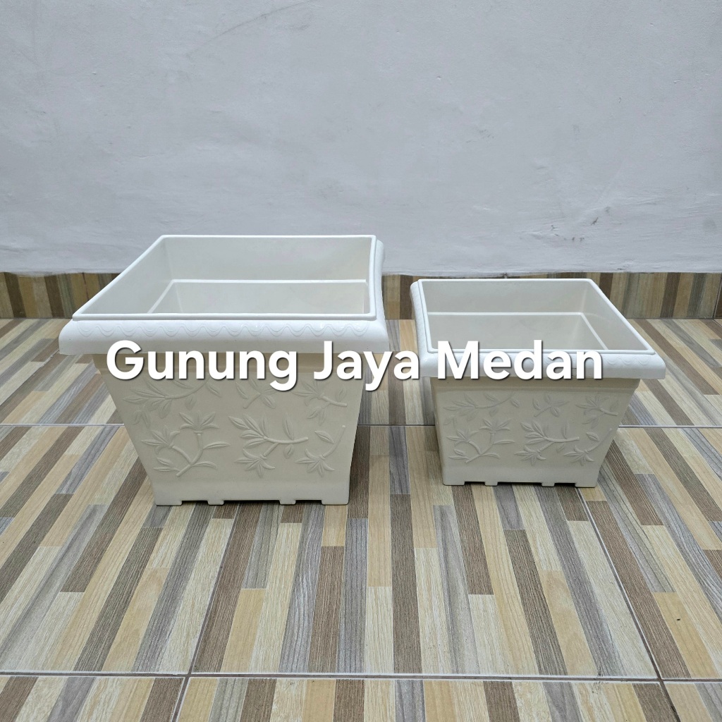 Jual Pot Bunga SEGI Plastik Tebal Putih Timbul Anti Pecah 930 935 ...