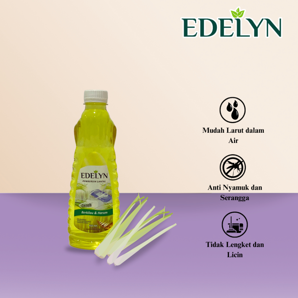 Jual EDELYN Cairan Pembersih Lantai Sereh Sabun Pel Lantai 450 ml ...