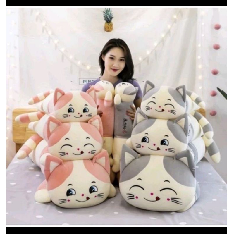 Jual Boneka guling kucing Lying 95cm bahan plush lembut premium ...