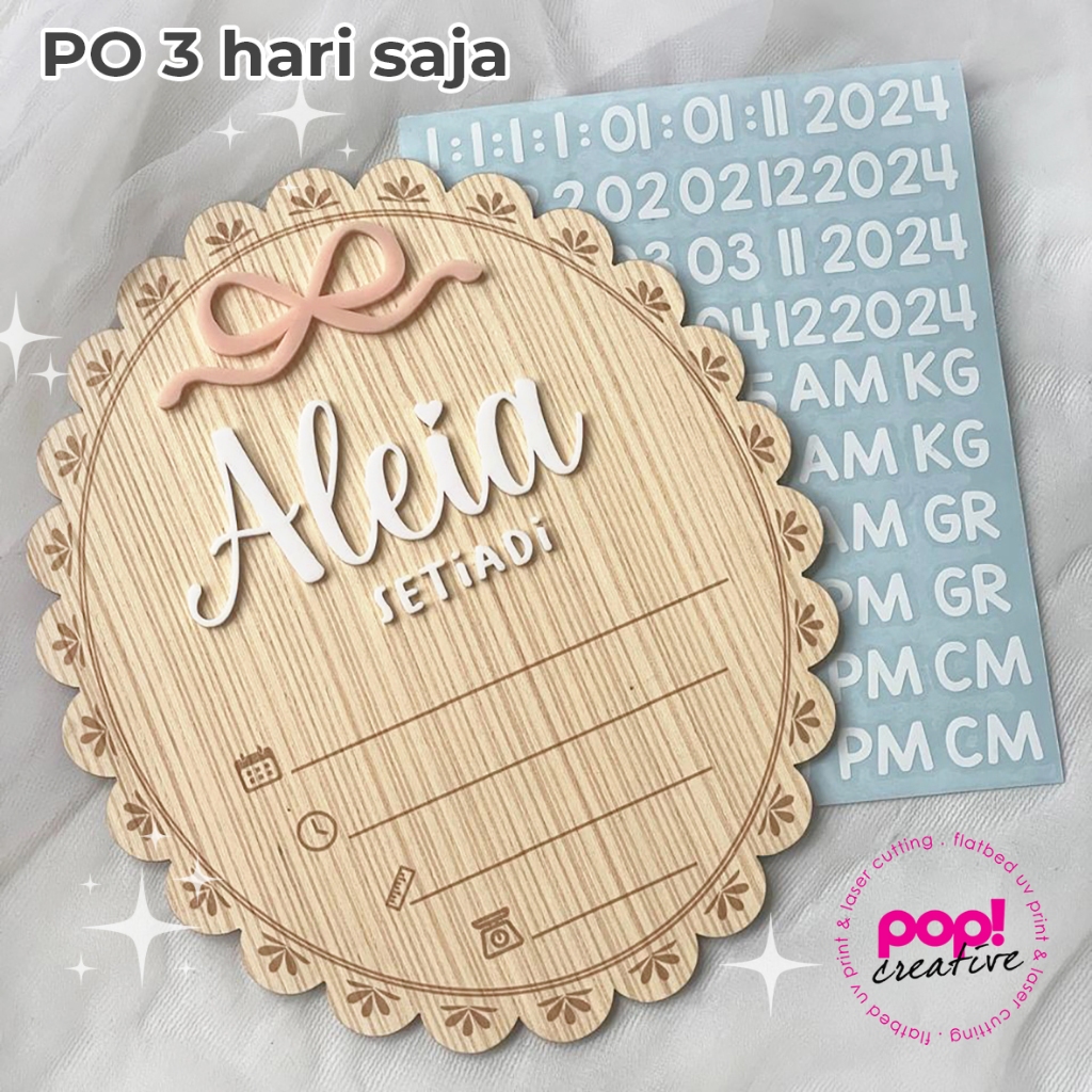 Jual COQUETTE HOSPITAL BOARD Papan Nama Kelahiran Bayi Newborn Photo ...