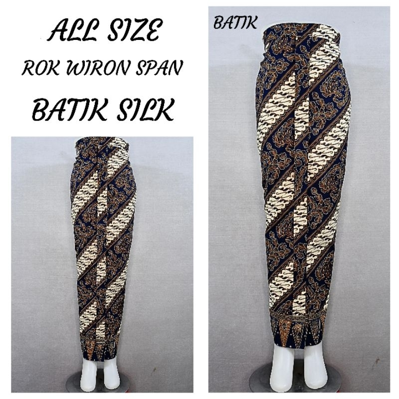 Jual Indah BAWAHAN ROK SPAN PANJANG WIRU WIRON Batik Silk All Size Fit ...
