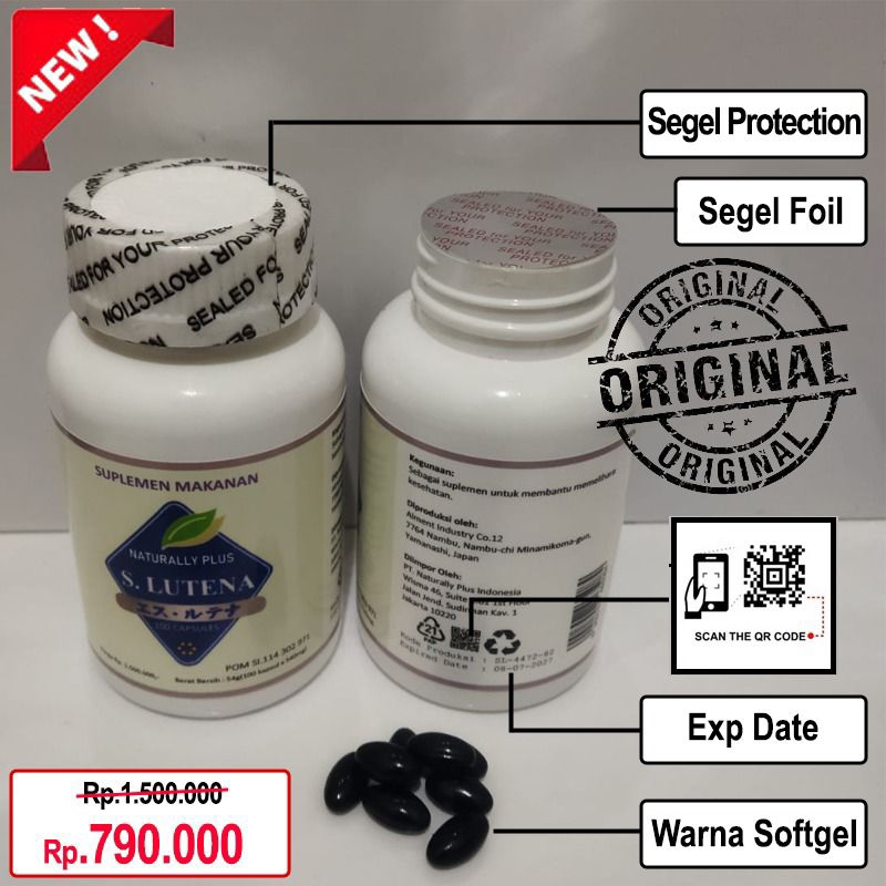 Jual S LUTENA 100% ORIGINAL NATURALLY PLUS SLUTENA OBAT MATA SOFTGEL ...