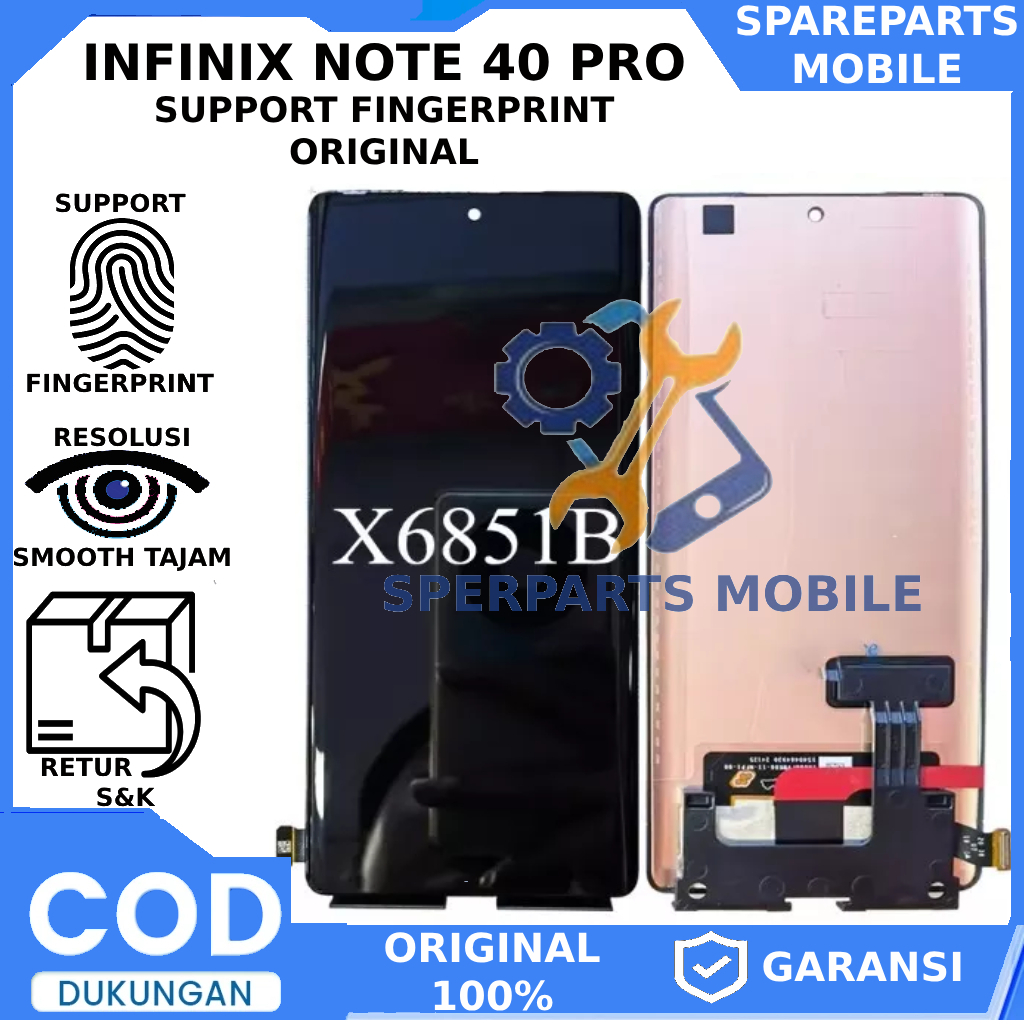 Jual LCD TOUCHSCREEN INFINIX NOTE 40 PRO X6851 SUPPORT FINGERPRINT ...
