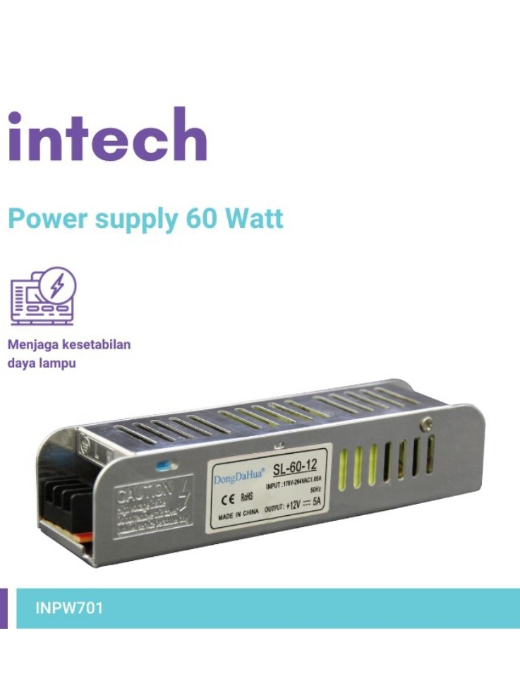 Jual INTECH ADAPTOR POWER SUPPLY AC KE DC 5A 60W | Shopee Indonesia