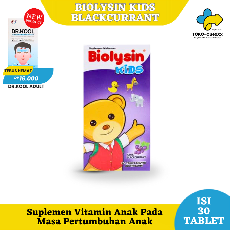 Jual Biolysin Kids Isi 30 Tablet Hisap Rasa Blackcurrant - Multivitamin ...