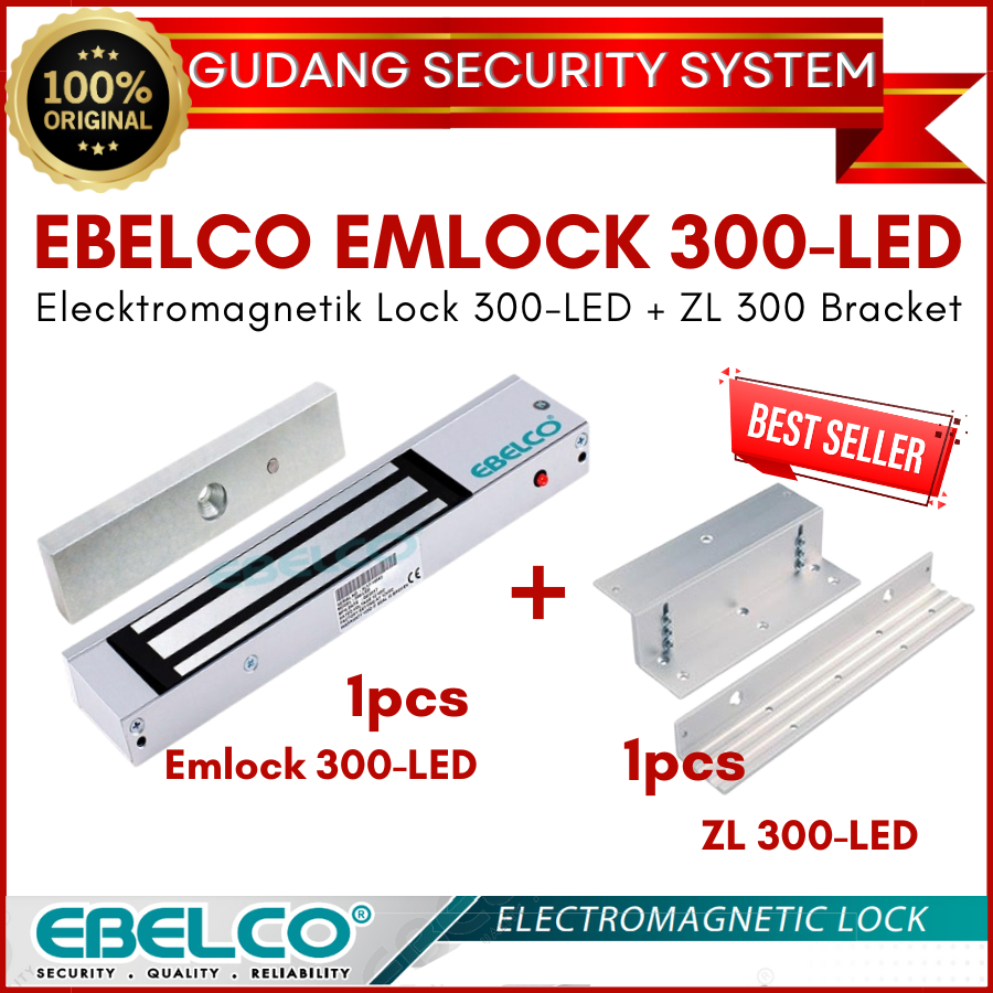 Jual Ebelco Emlock 300 + ZL 300 Magnetic Lock (Em Lock 300 lbs ...