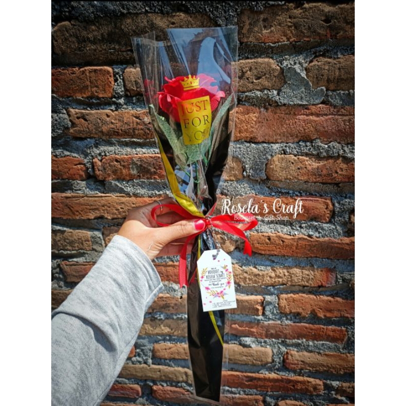 Jual SINGLE ROSE BOUQUET | BUKET BUNGA MAWAR SATUAN (SUDAH TERMASUK ...