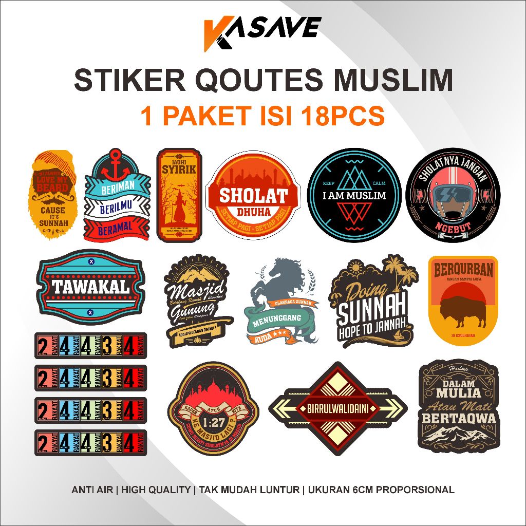 Jual STIKER QOUTES MUSLIM/STIKER HELM/STIKER LAPTOP/STIKER UNIK KEREN 1 ...