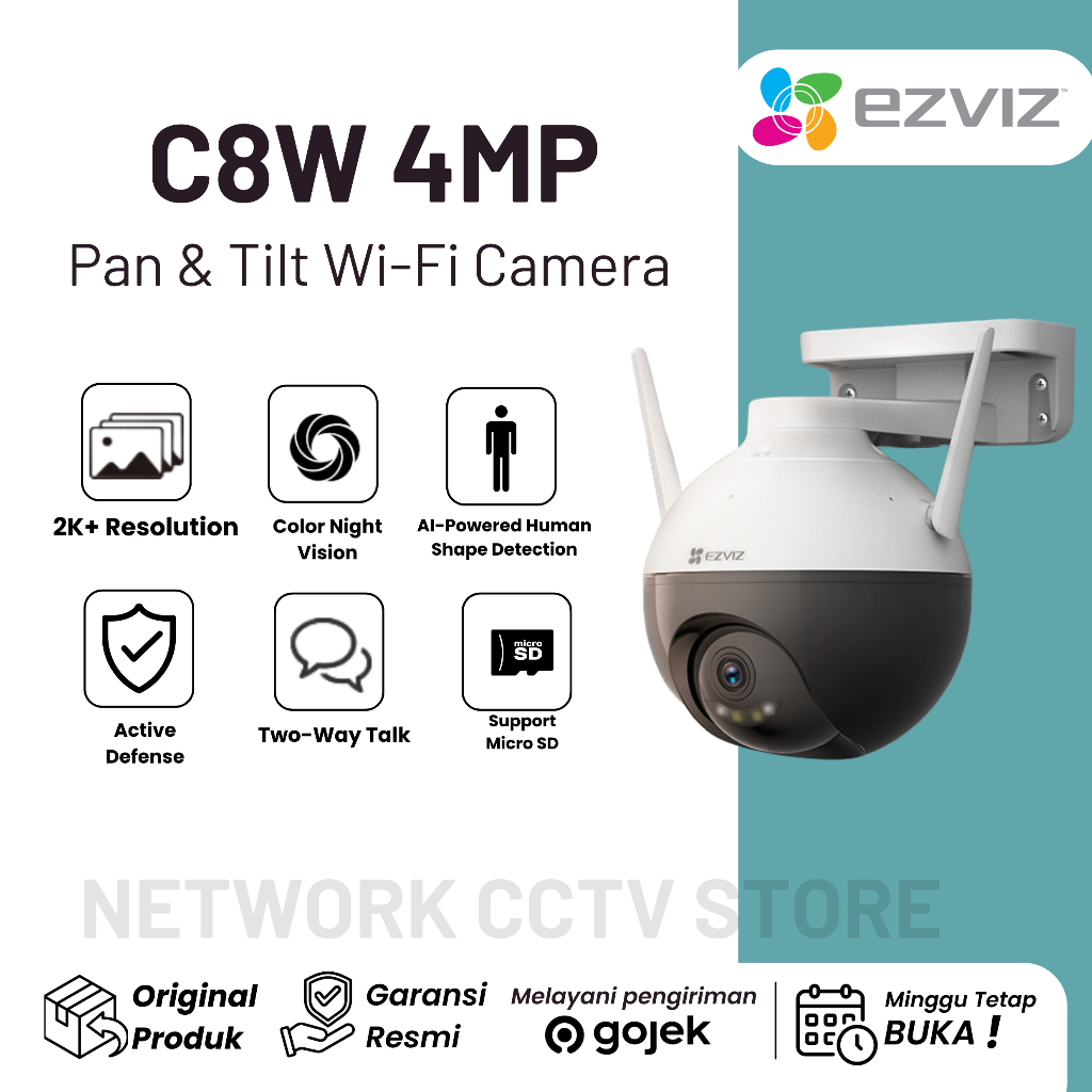 Jual EZVIZ C8W 4MP 2K Pan & Tilt Wi-Fi Camera | Shopee Indonesia