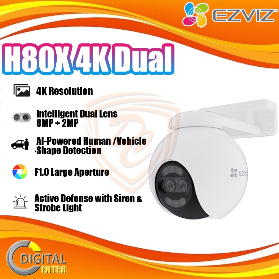 Jual IP Camera Ezviz H80x Dual 8MP + 2MP Pan & Tilt Wi-Fi Smart Outdoor ...