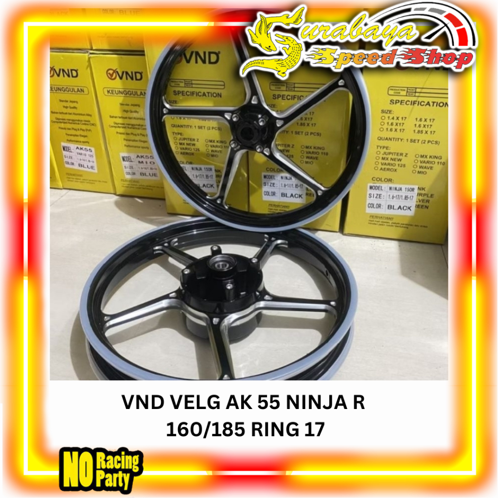 Jual VND Velg Tipe AK 55 Ninja SS Ninja R Ukuran 160 / 185 Ring 17 Set ...