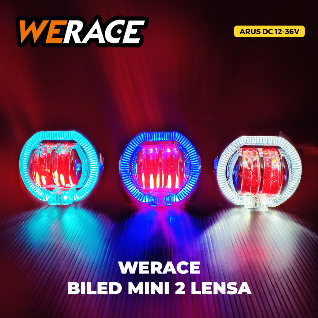 Jual WERACE Lampu Utama Projie BILED Mini 2 Lensa 8D Shroud Senja Devil ...