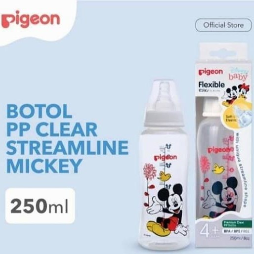 Jual Pigeon Botol PP Clear Streamline Disney 250ml Mickey | Shopee Indonesia