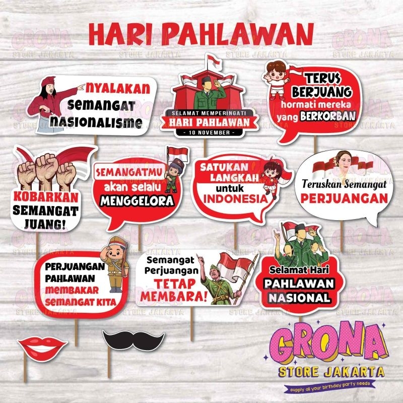 Jual ACC Photobooth Hari Pahlawan/ Aksesoris Foto hari pahlawan/ Photo ...