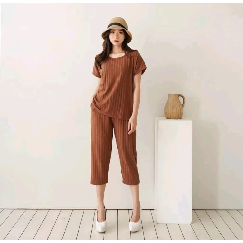 Jual PROMO ONE SET KNITE HORNET 7/8 SETELAN WANITA ONE SET KNITE SETELAN JUMBO SETELAN BAJU ...