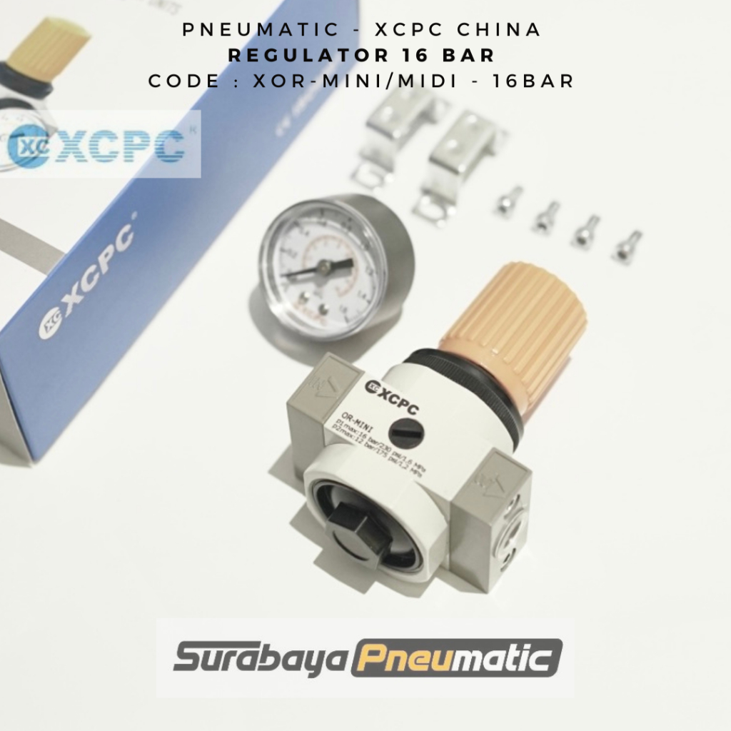 Jual Regulator Pneumatic 16 Bar - XOR-MINI-1/4 (Drat1/4") - XCPC | Shopee Indonesia
