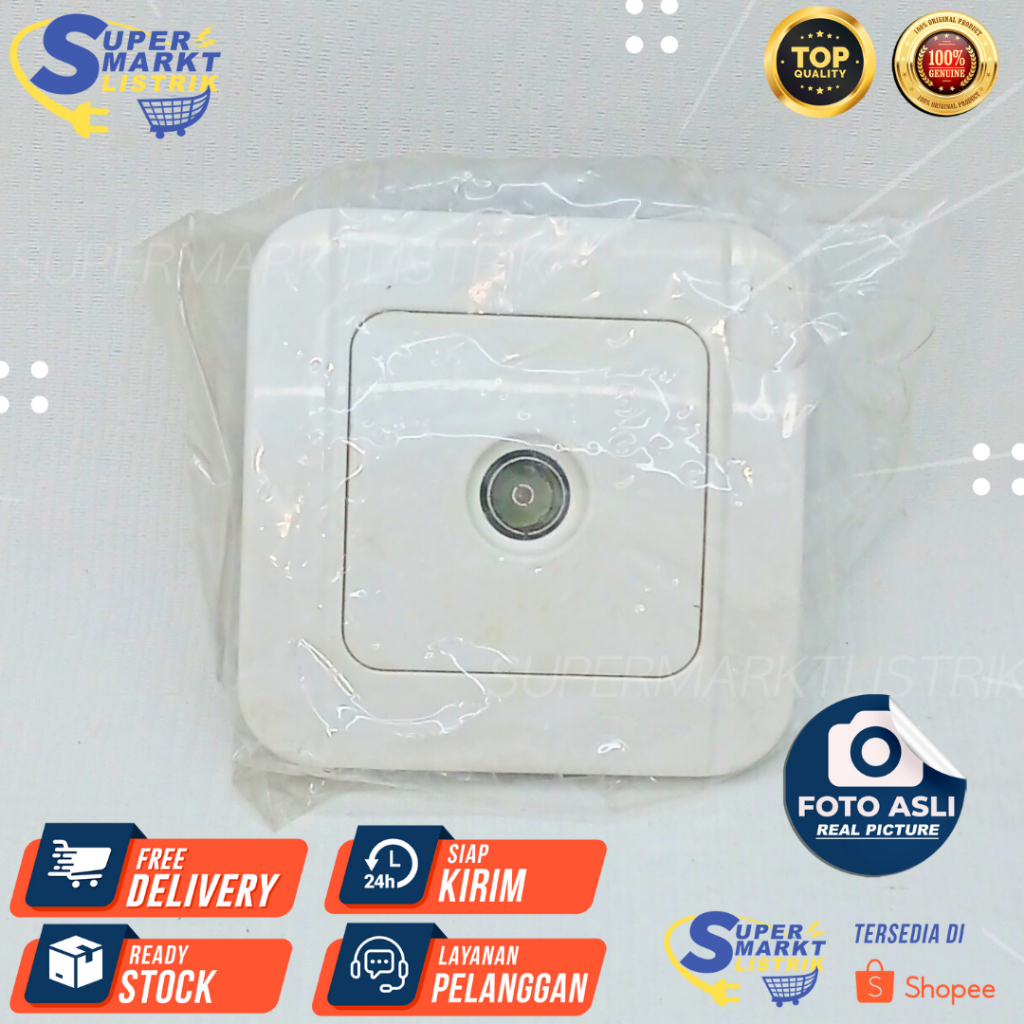 Jual Broco Stop Kontak Terminal TV Antena Socket IB Putih WEJ 2501 ...