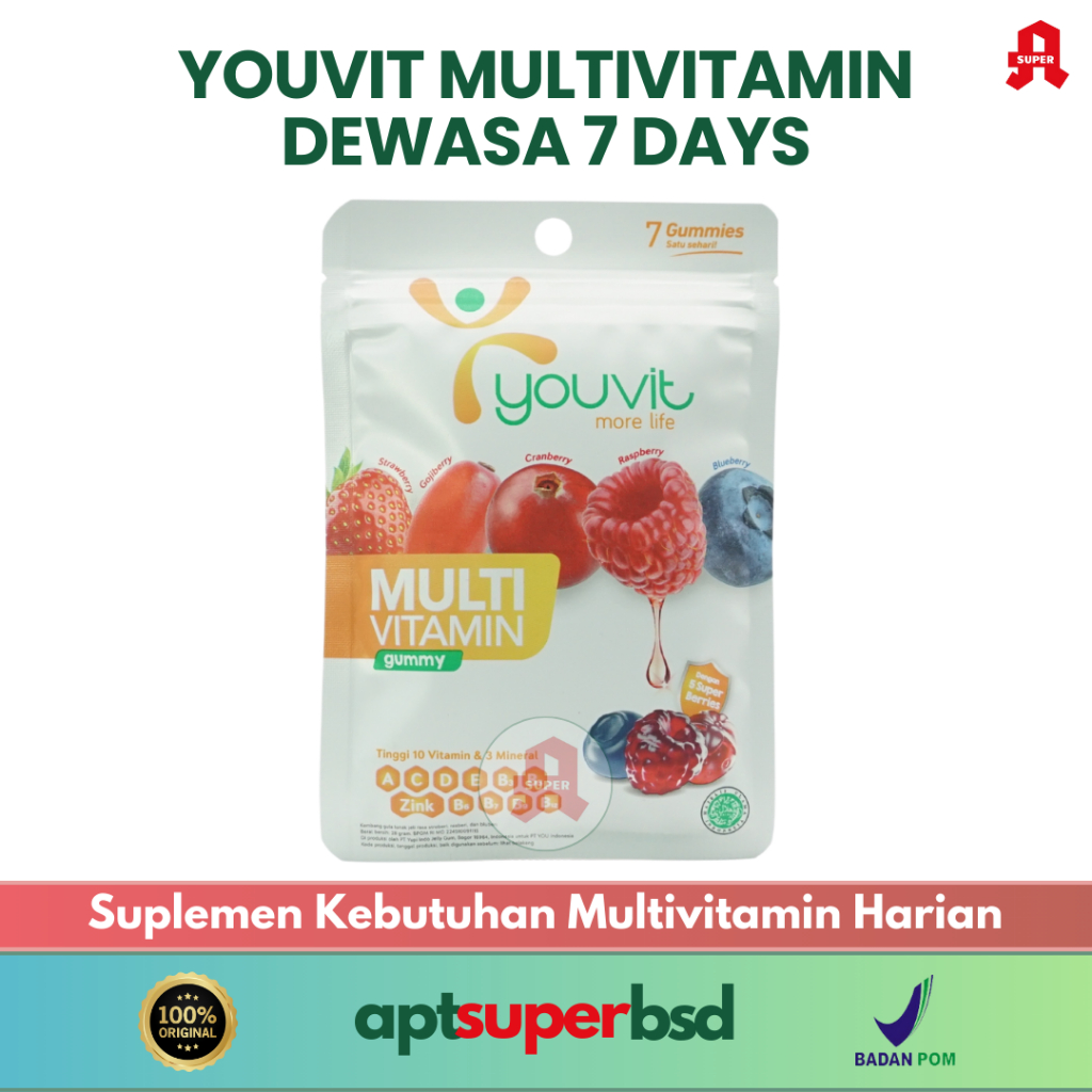 Jual Youvit Multivitamin Dewasa - 1 Pouch Isi 7 Gummies - Suplemen Kebutuhan Multivitamin Harian ...