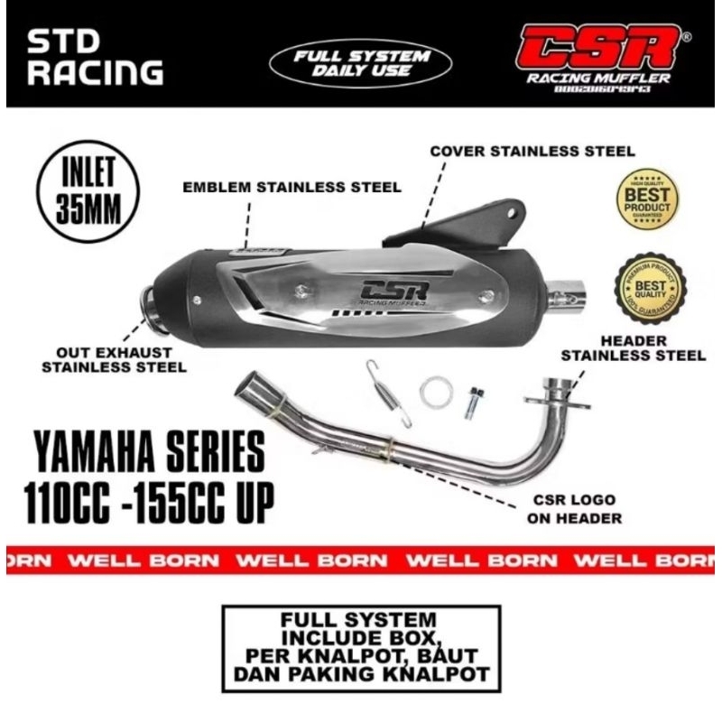 Jual CSR MUFFLER FULL SYSTEM / KNALPOT CSR YAMAHA X-RIDE 115 YAMAHA X ...
