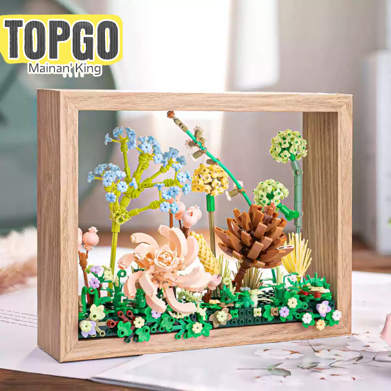 Jual Plant Bricks Block DIY Bunga Mainan Balok Blok Susun Building ...