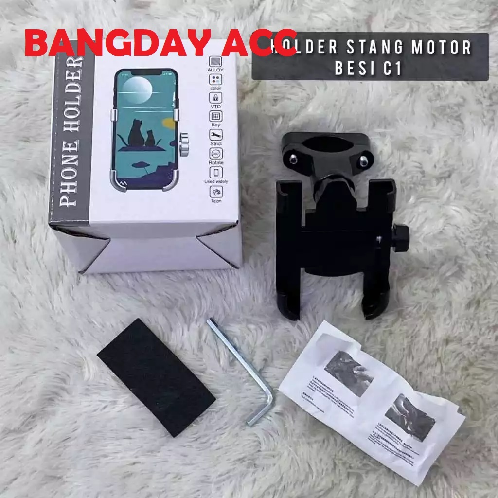 Jual HOLDER STANG MOTOR BESI C1 plus pack | Shopee Indonesia
