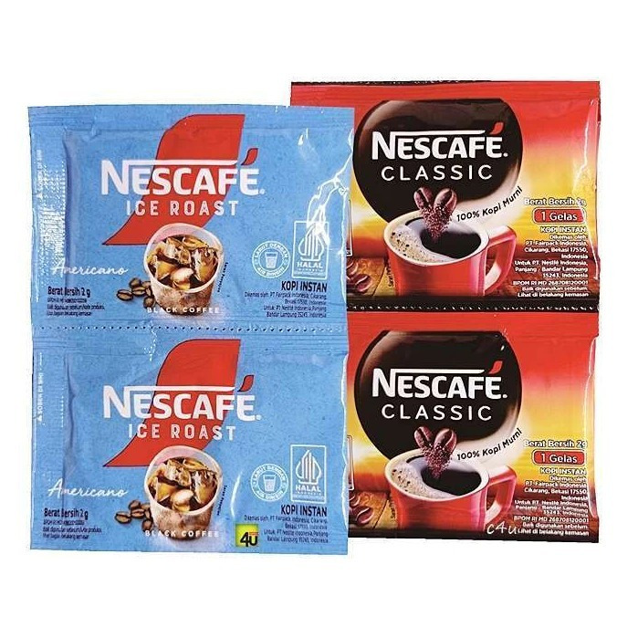 Jual Nescafe Ice Roast Americano 2gr (isi 10) / Nescafe Classic 2gr ...