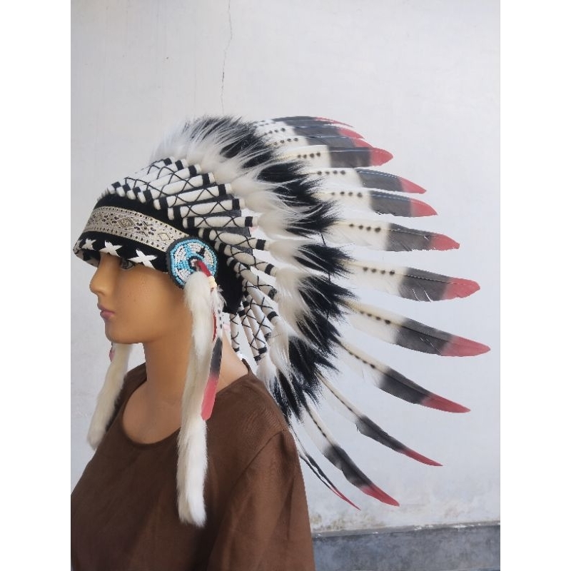 Jual warbonet/topi indian/topi apache angsa | Shopee Indonesia