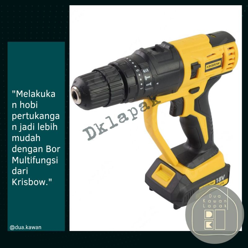 Jual Krisbow Bor Cordless Multi Head 18v Ircmh01 Bor recharge | Shopee ...