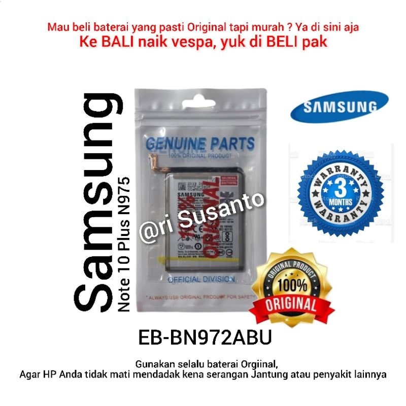 Jual Baterai Samsung Galaxy Note 10 Plus / Note 10+ N975 SM-975F EB-BN972ABU Asli (Original 100% ...