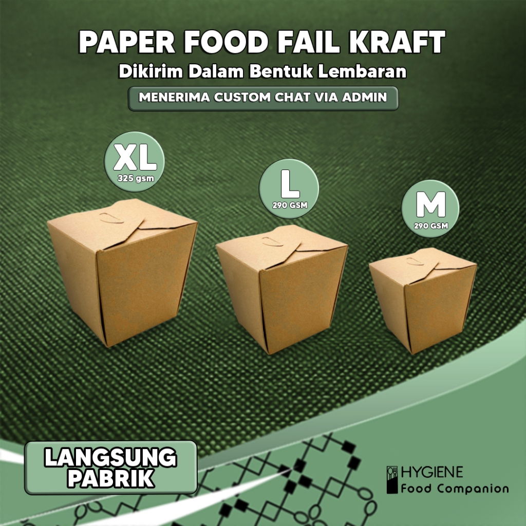 Jual PAPER FOOD PAIL / PAPER RICE BOX LAMINASI ECO KRAFT SEMUA UK ...