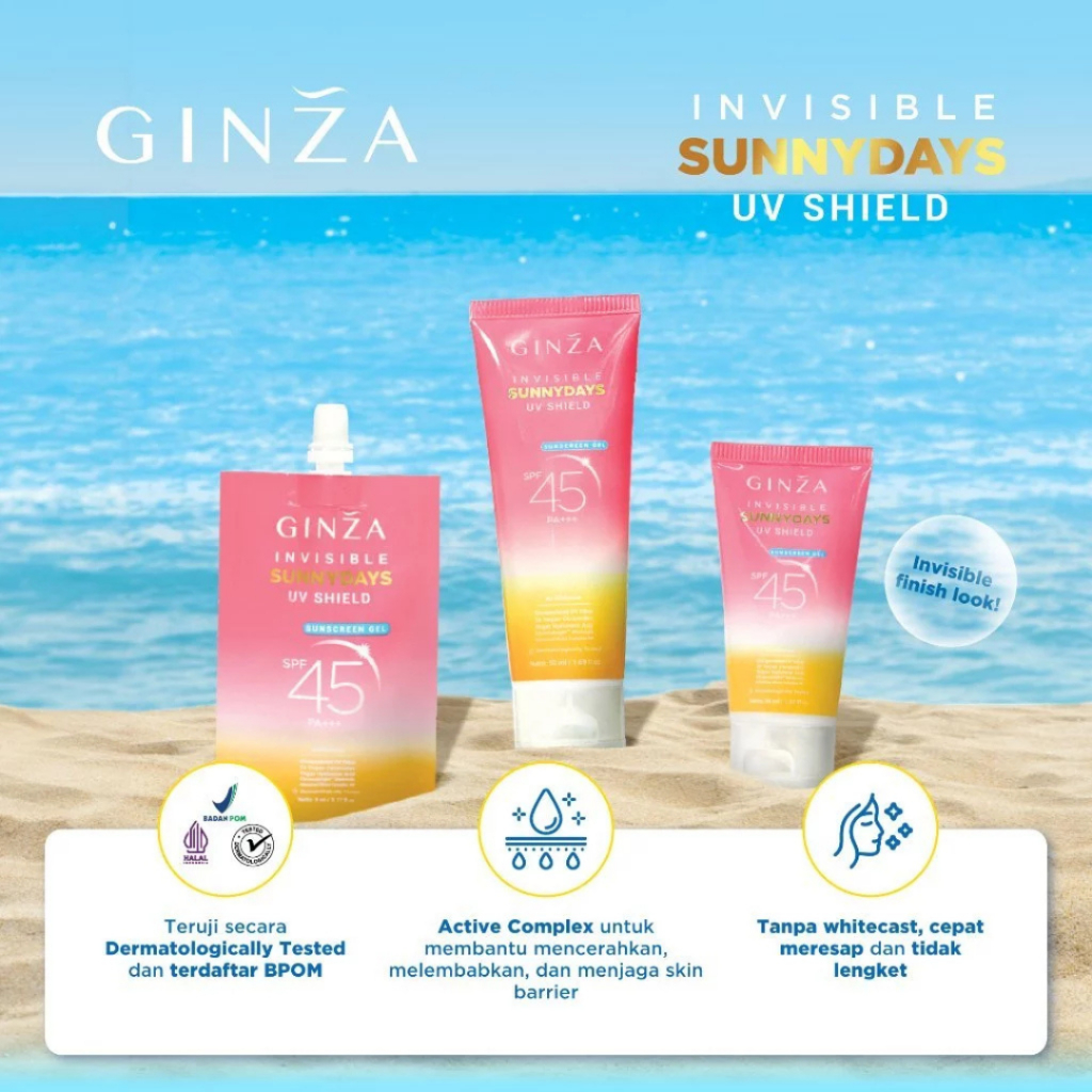 Jual MFI - GINZA Invisible Sunnydays UV Shield Sunsscreen Gel SPF 45 PA ...