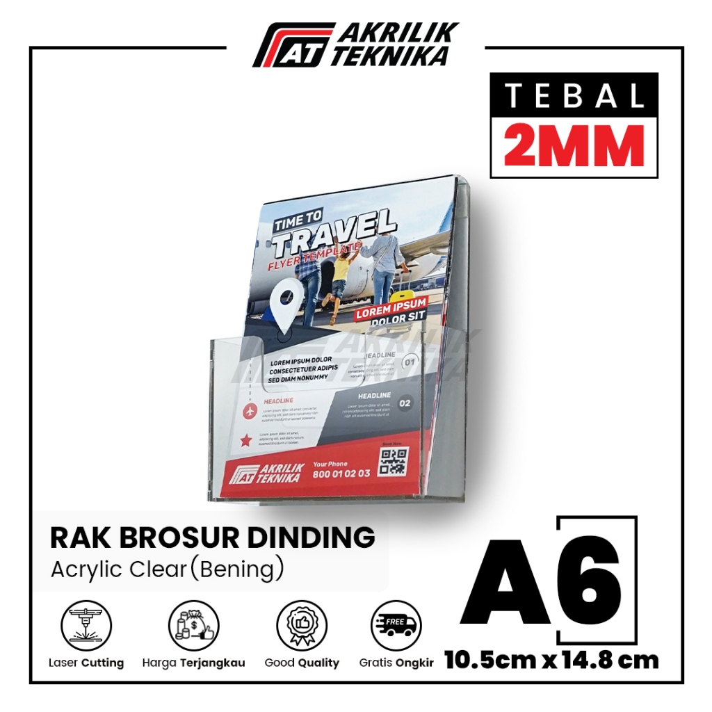 Jual Rak Brosur A6 Akrilik / Display Menu Dinding / Acrylic Flyer ...
