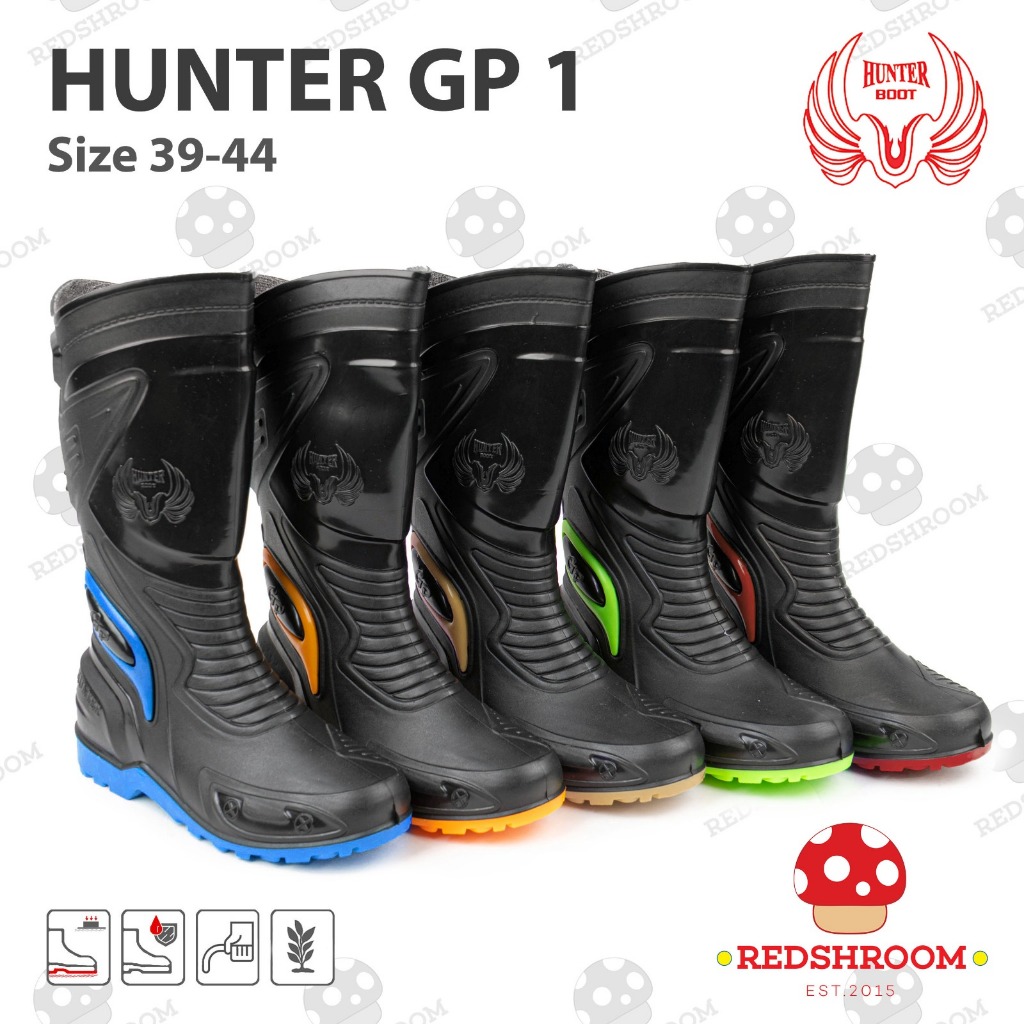 Jual Sepatu Boot Bikers Tinggi HUNTER GP 1 Merah Kuning Penthel Hijau ...