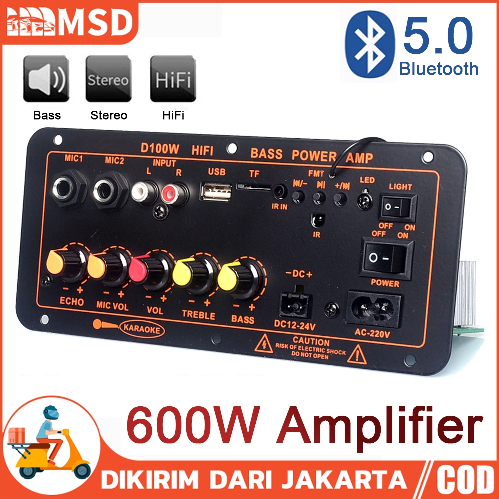 Jual 600W D100 Amplifiers Untuk 8-20 Inci Speaker AC 220V 12V 24V ...