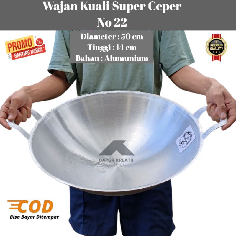 Jual Wajan Kuali Ceper No.22 No.20 No.18 No.16 wokpan Penggorengan ...