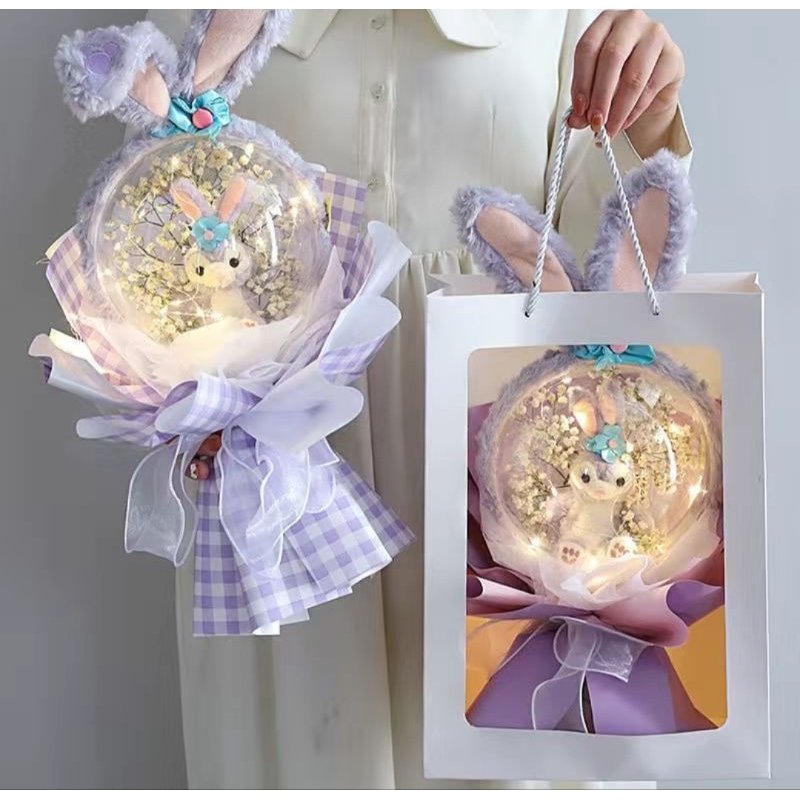 Jual Buket bunga stella lou akrilik 14 cm + LED +paper bag | Shopee ...