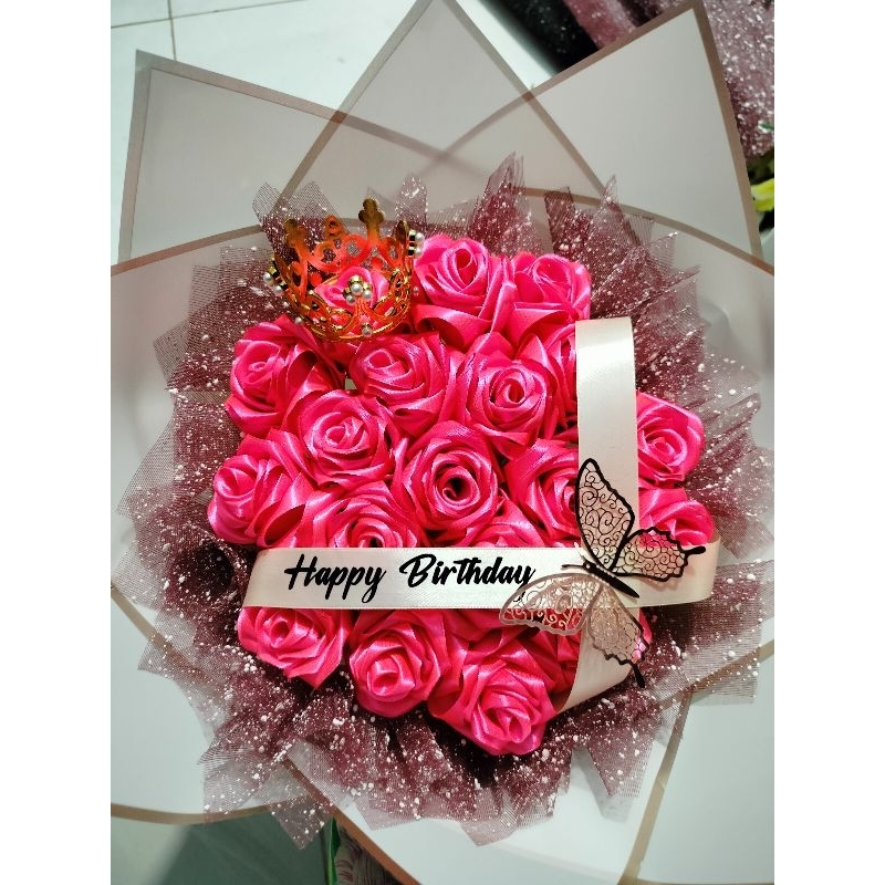 Jual buket mawar pita satin 20 tangkai | Shopee Indonesia