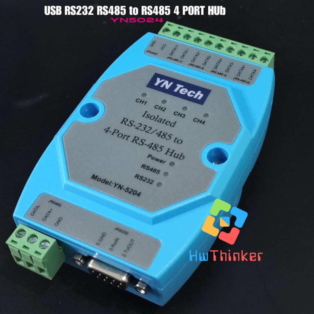 Jual YN5204 Isolated RS232 / RS485 to 4 Port Channel RS485 Hub Repeater ...