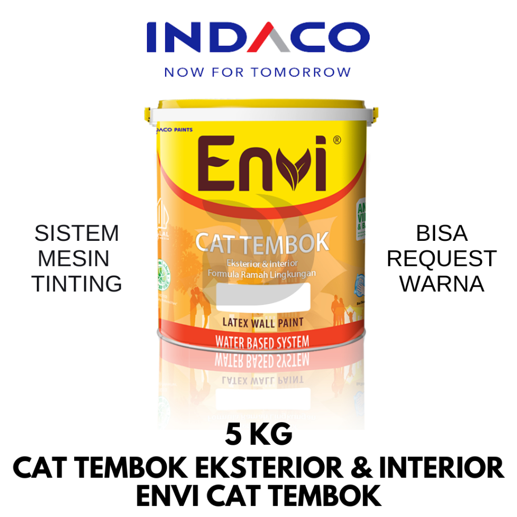 Jual Cat Tembok Eksterior dan Interior Envi Galon 5Kg Indaco Sistem ...