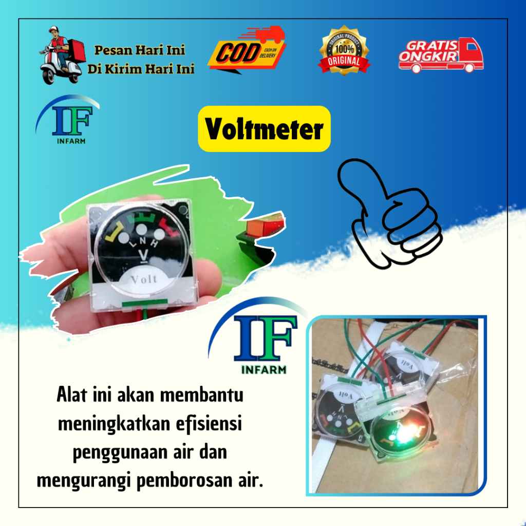 Jual Voltmeter AMPER sprayer elektrik digunakan untuk tangki sprayer ...