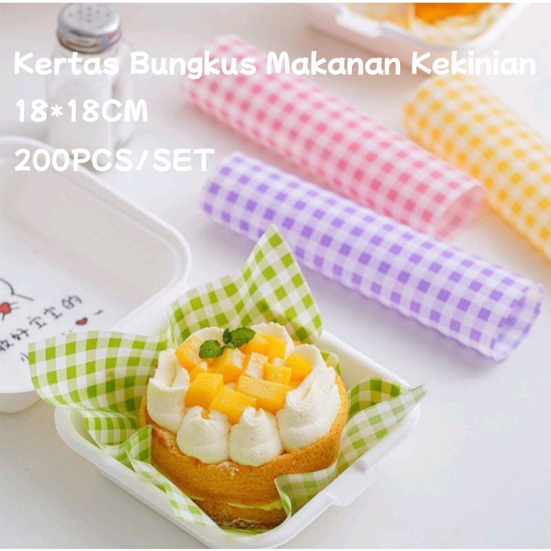 Jual 200PCS/SET 18*18CM Kertas Alas Bento Cake Roti Nasi Kue Kertas ...